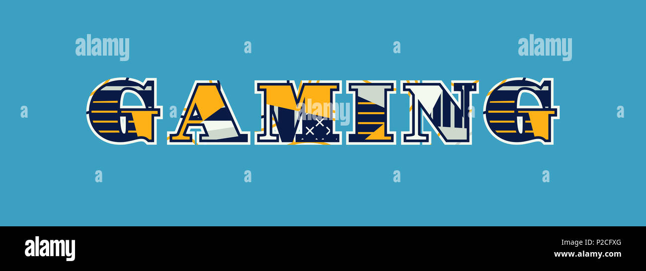 The word GAMING concept written in colorful abstract typography Stock ...