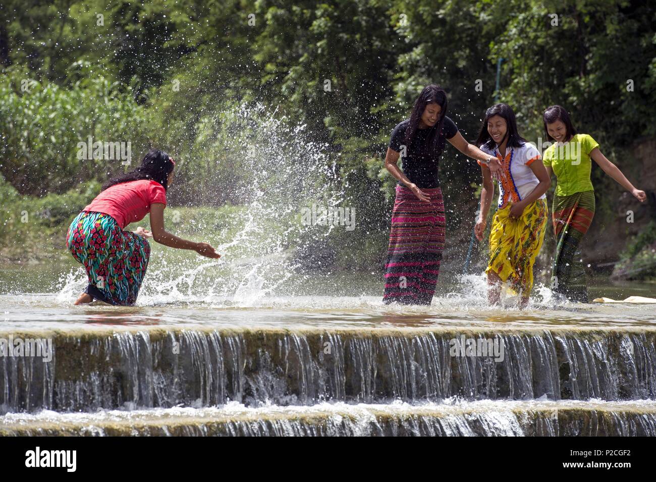 Myanmar, Mandalay Division, Moniwa, Charpai waterfalls Stock Photo - Alamy