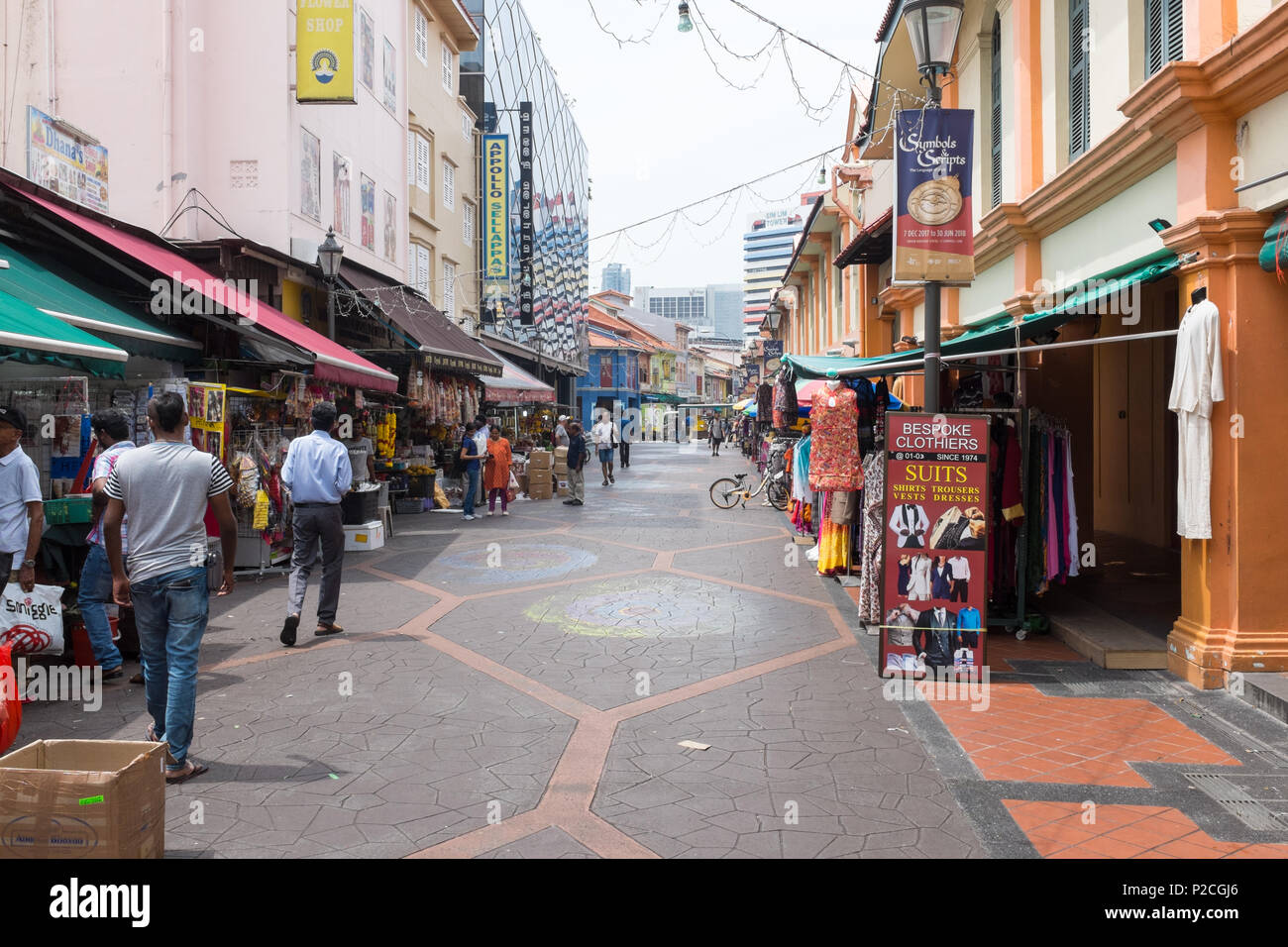 Colourful market stalls near Serangoon Road in the Little India ...