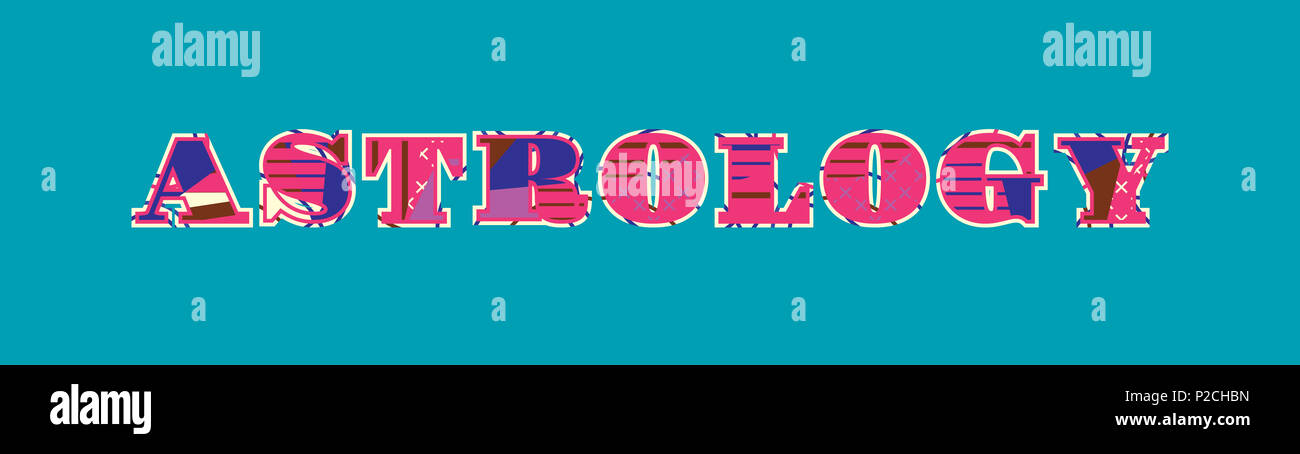 The word ASTROLOGY concept written in colorful abstract typography ...