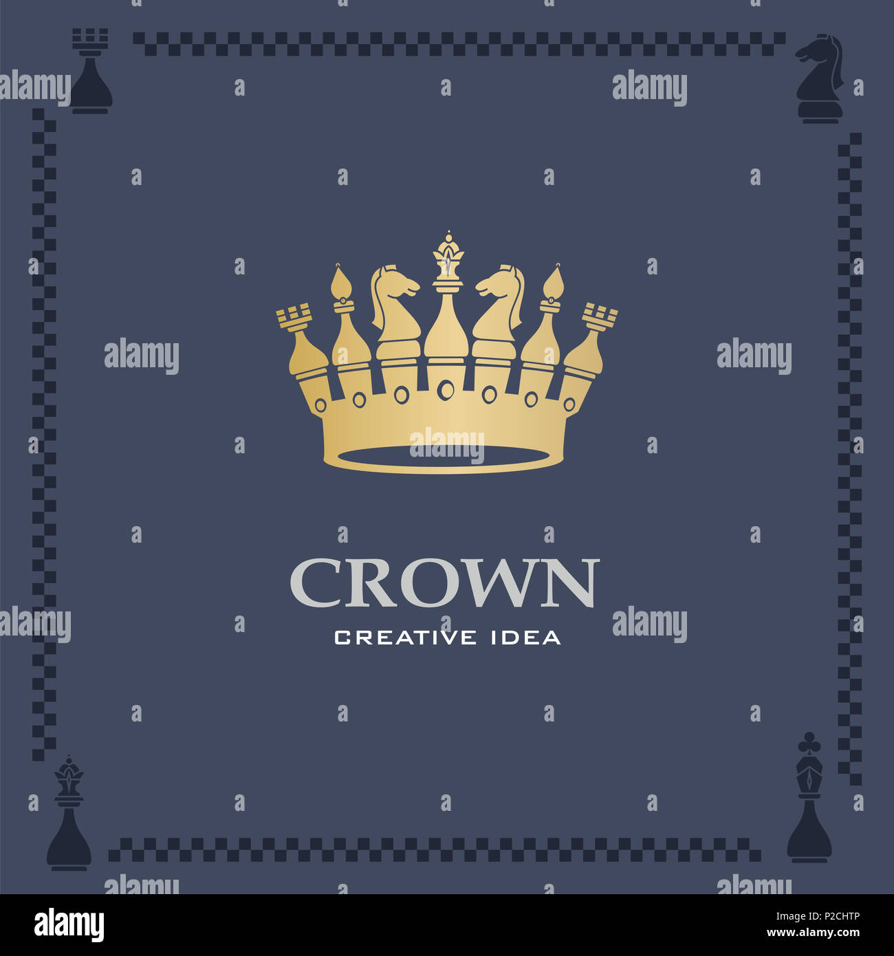 A big golden crown. Vector heraldic elements design Stock Photo - Alamy
