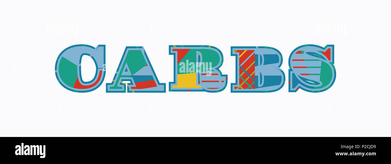 The word CARBS concept written in colorful abstract typography Stock ...