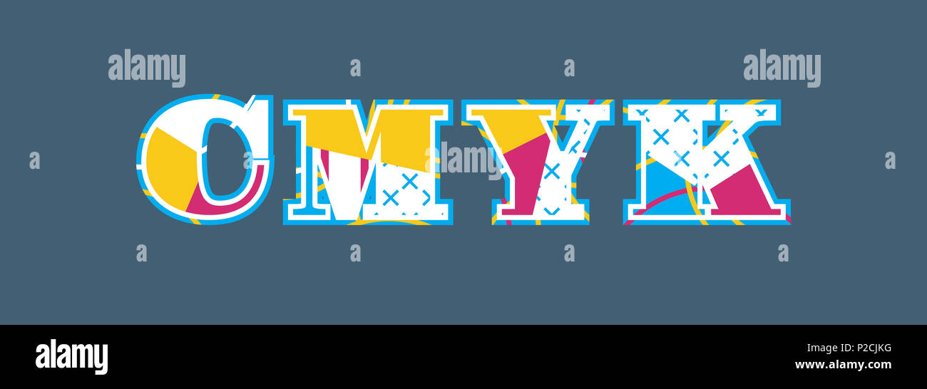 The word CMYK concept written in colorful abstract typography Stock ...