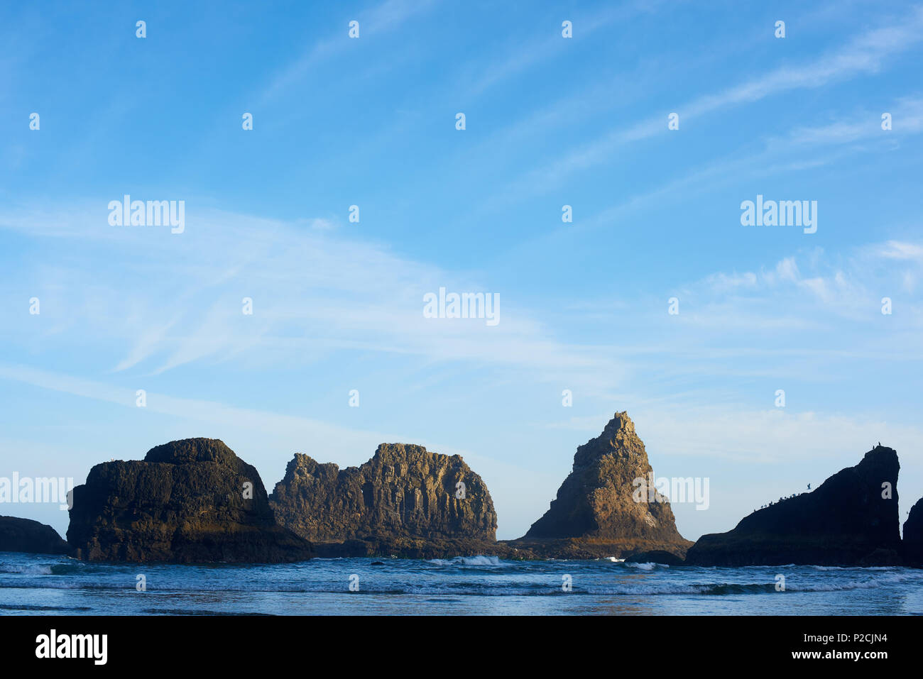 Sea stacks at dawn, Oceanside, Tillamook County, Oregon Stock Photo - Alamy