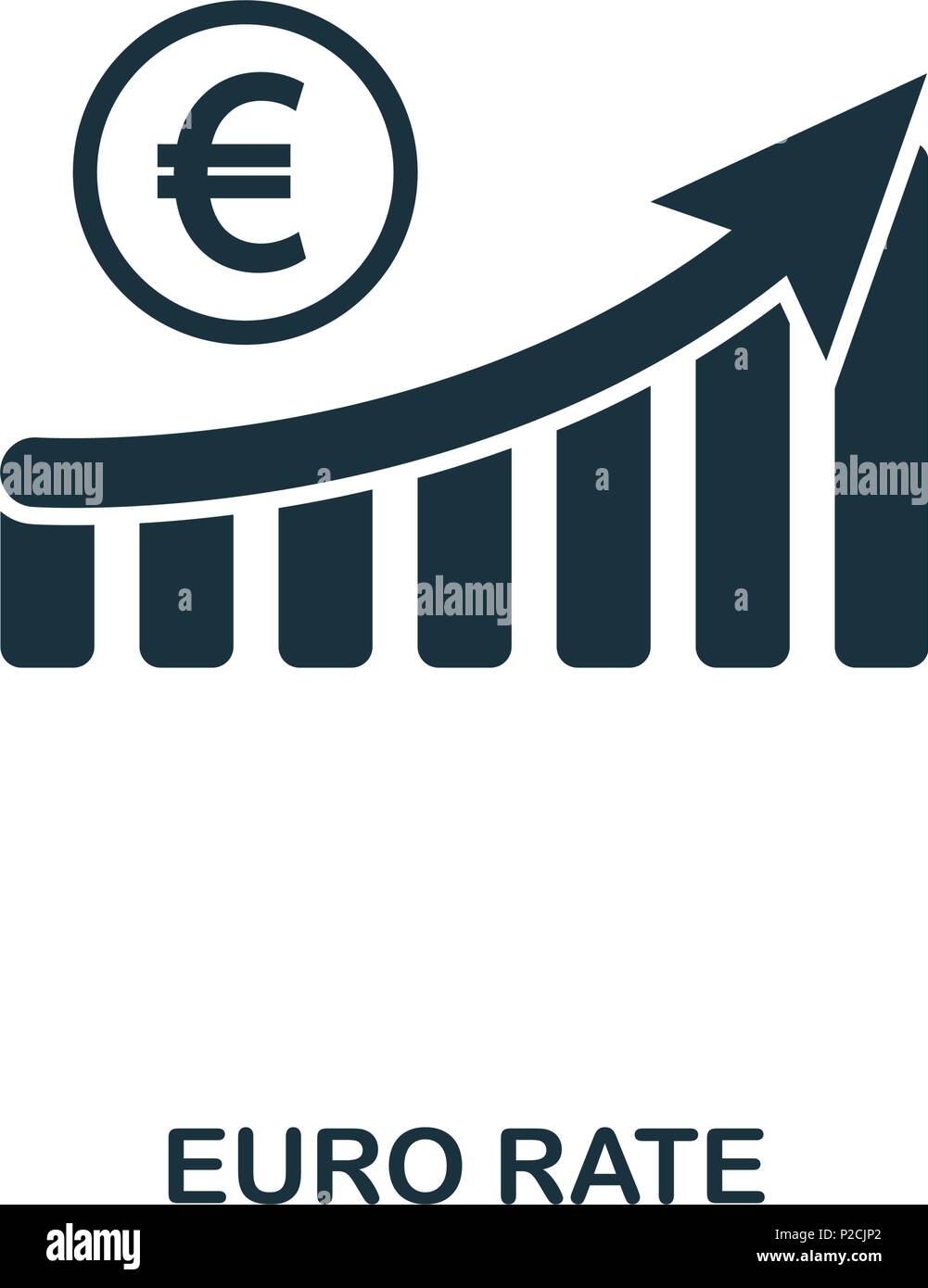Euro Rate Increase Graphic icon. Mobile apps, printing and more usage. Simple element sing ...