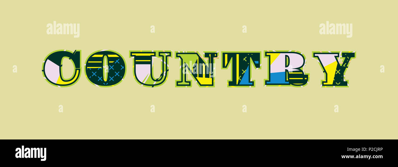 The word COUNTRY concept written in colorful abstract typography Stock ...
