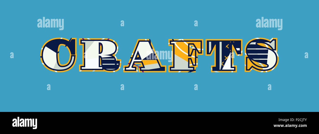 The word CRAFTS concept written in colorful abstract typography Stock ...