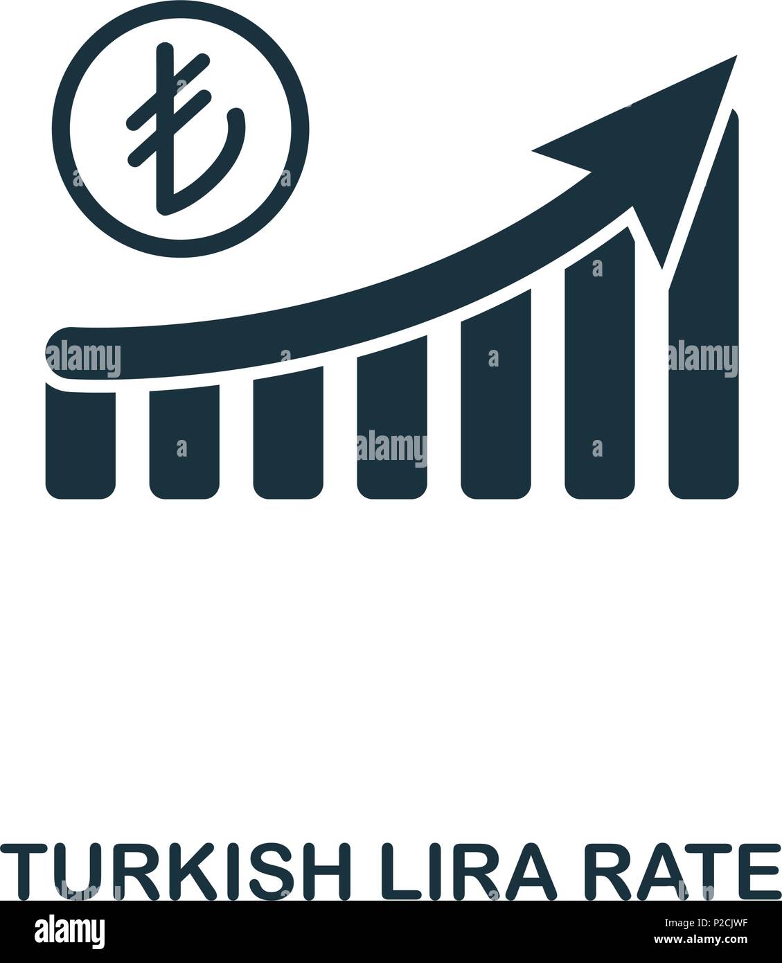 Turkish Lira Rate Increase Graphic icon. Mobile apps, printing and more ...
