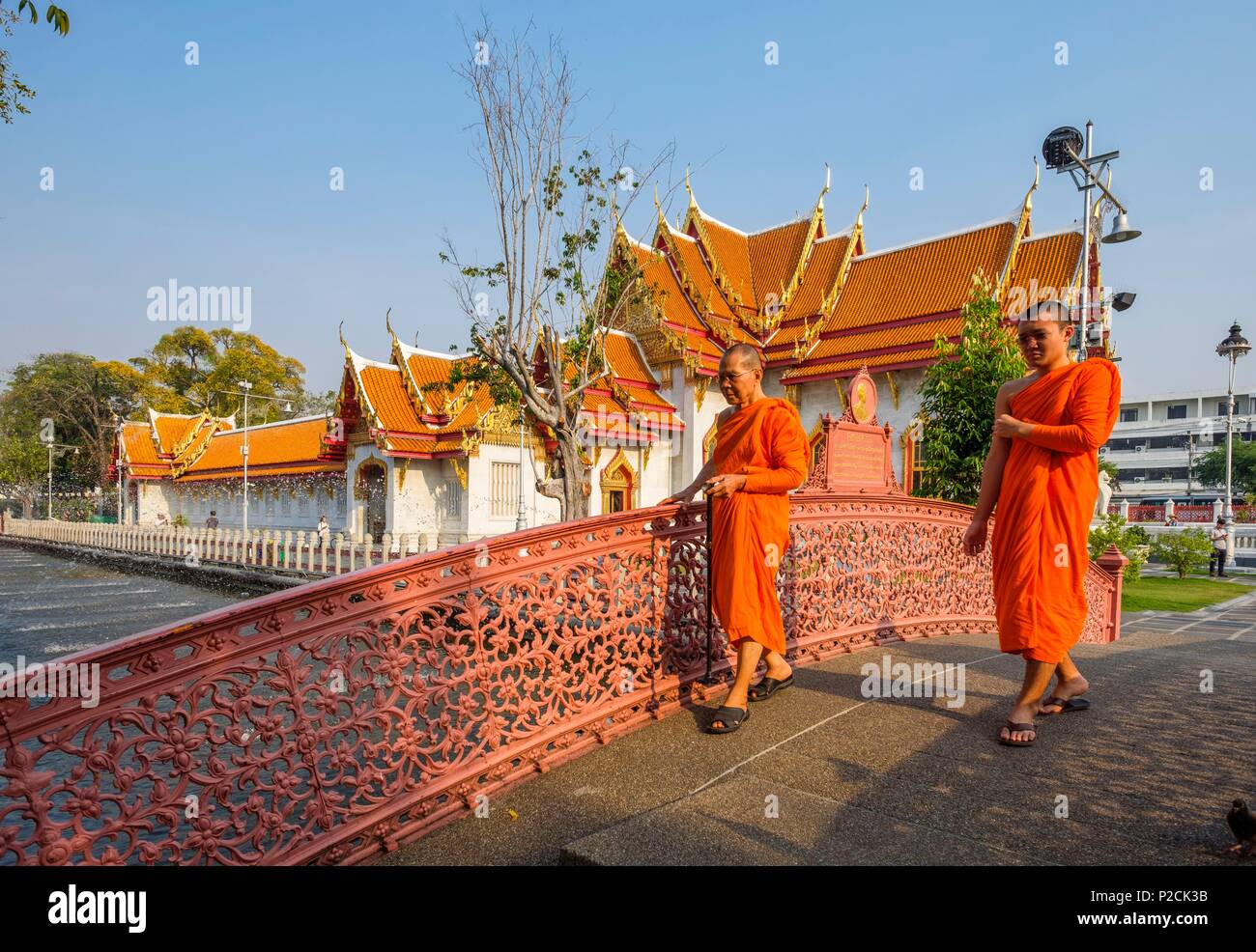 Thailand, Bangkok, Dusit district, Wat Benchamabophit or Marble Temple ...