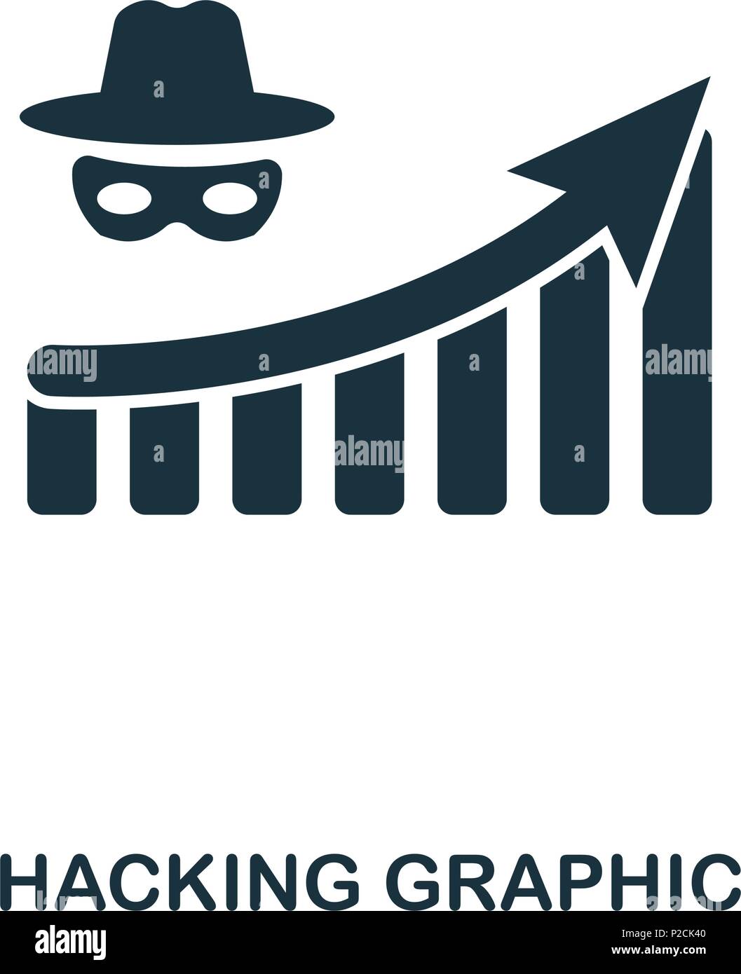 Hacking Increase Graphic icon. Mobile apps, printing and more usage. Simple element sing ...