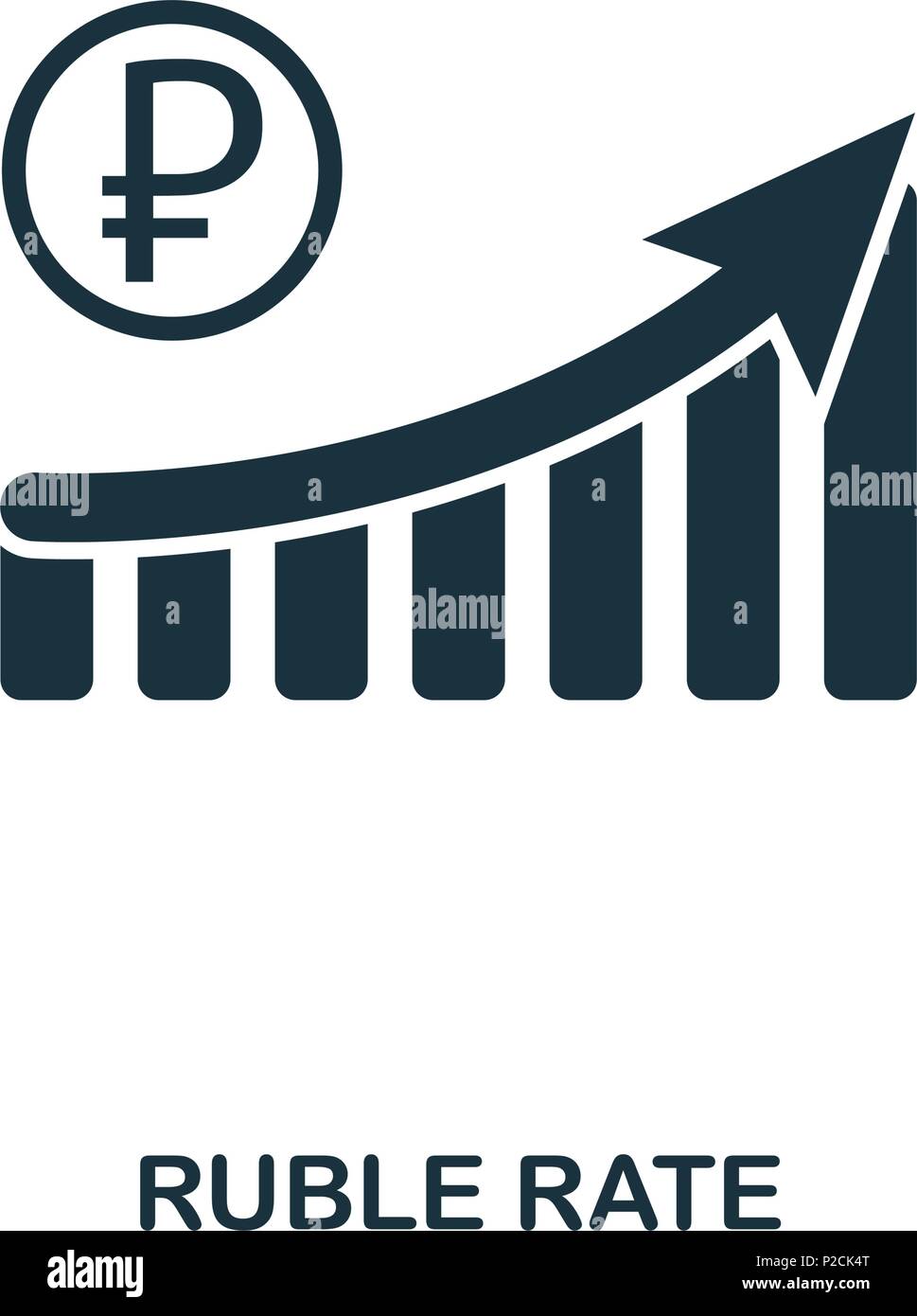 Ruble Rate Increase Graphic icon. Mobile apps, printing and more usage. Simple element sing ...