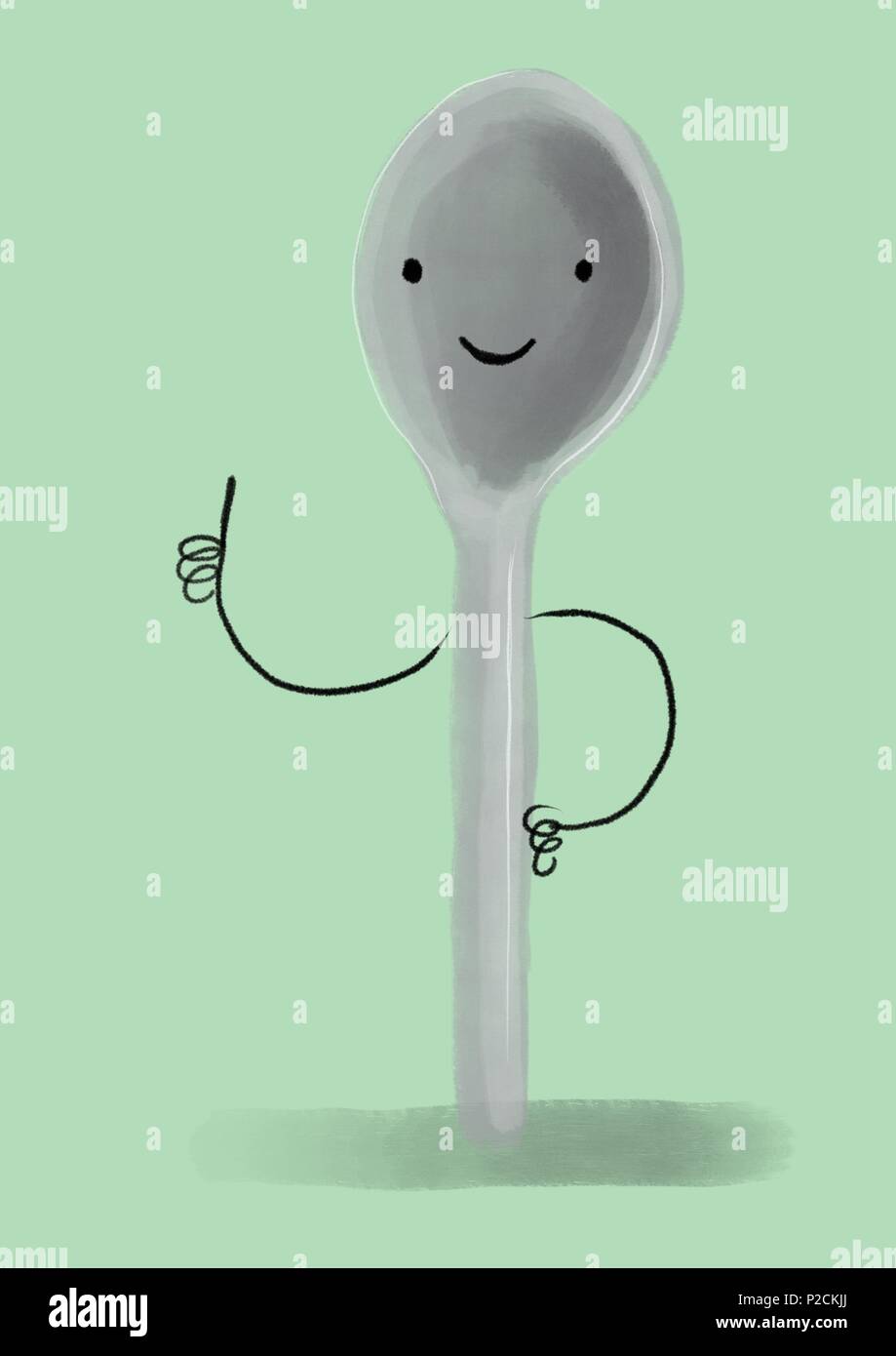 Spoon cutlery kawaii character hi-res stock photography and images - Alamy
