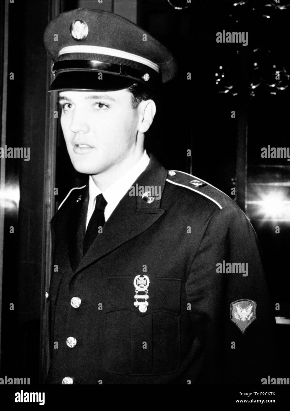 The American singer Elvis Presley in Paris on leave from his tank unit ...