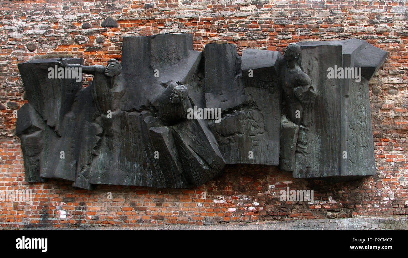 35 Monument of postmans on the wall, where SS arrested defenders of the ...