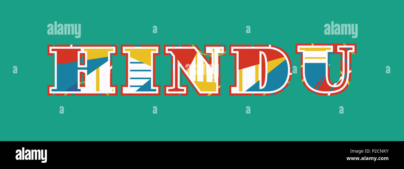 The word HINDU concept written in colorful abstract typography Stock ...