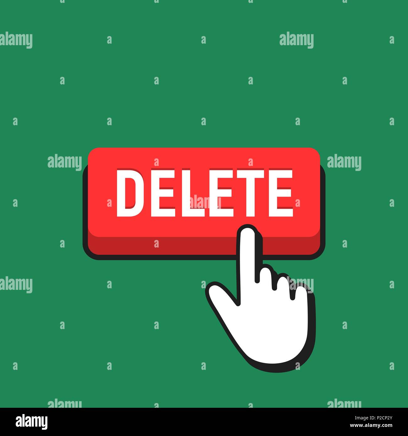 Hand Mouse Cursor Clicks the Delete Button. Pointer Push Press Button ... Hand Mouse Cursor Clicks the Delete Button. Pointer Push Press Button ...