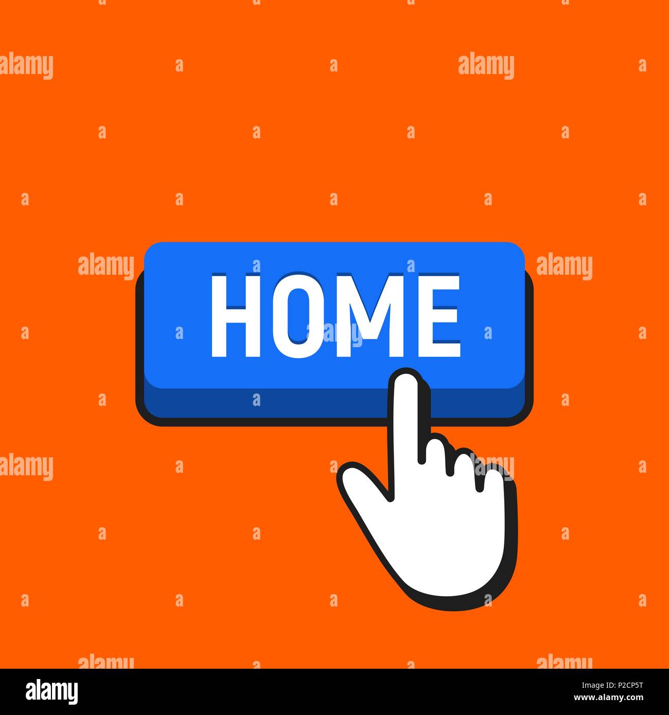 Hand Mouse Cursor Clicks the Home Button. Pointer Push Press Button ... Hand Mouse Cursor Clicks the Home Button. Pointer Push Press Button ...