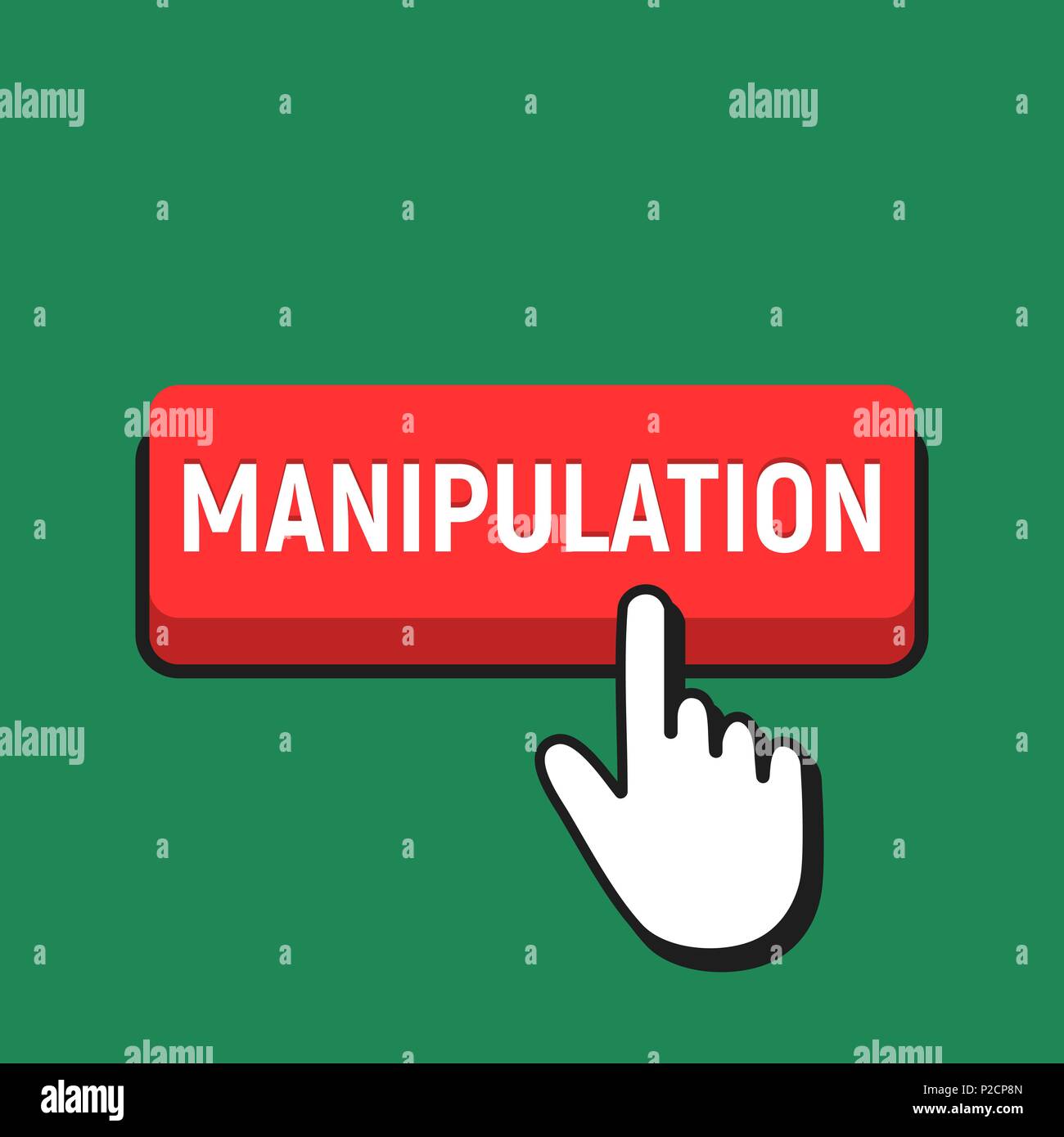 Hand Mouse Cursor Clicks The Manipulation Button Pointer Push Press Button Concept Stock Vector