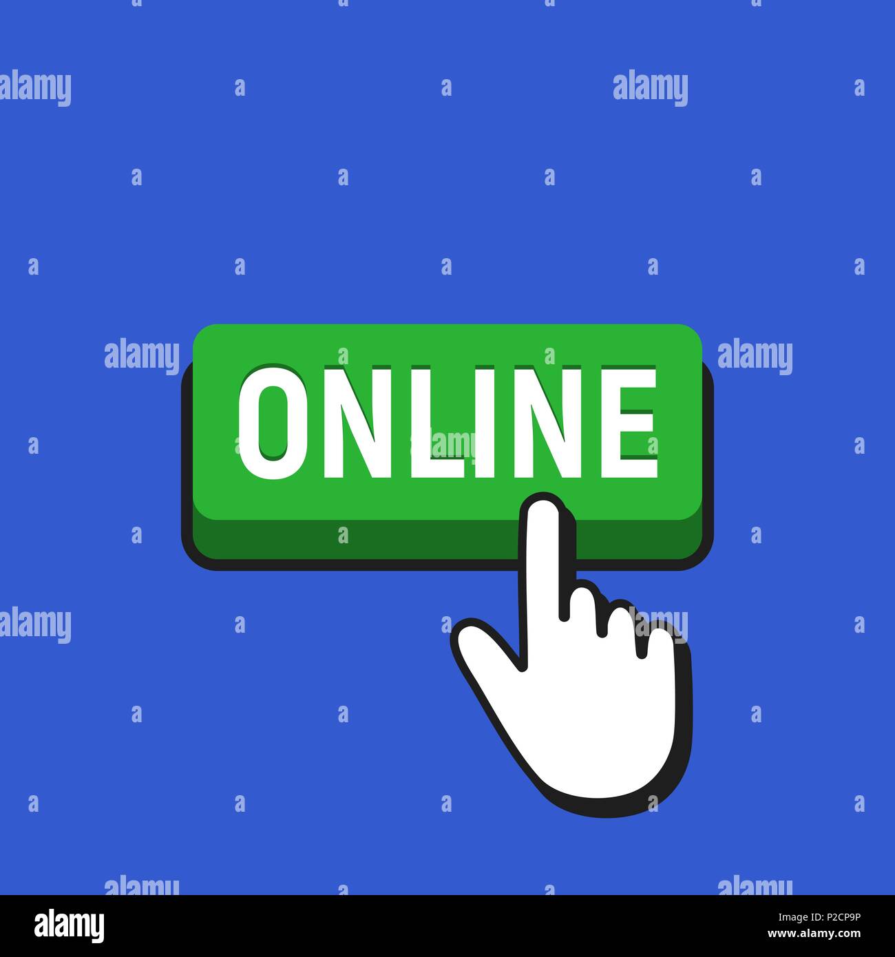 Hand Mouse Cursor Clicks The Online Button Pointer Push Press Button Concept Stock Vector Image