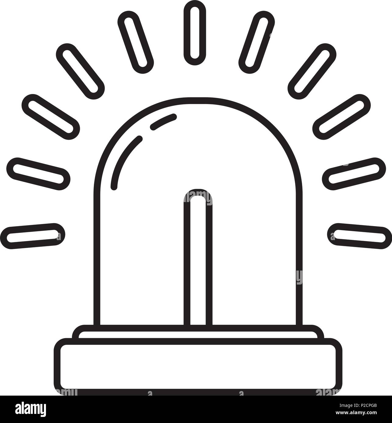 Flashing siren lamp line Stock Vector Images - Alamy