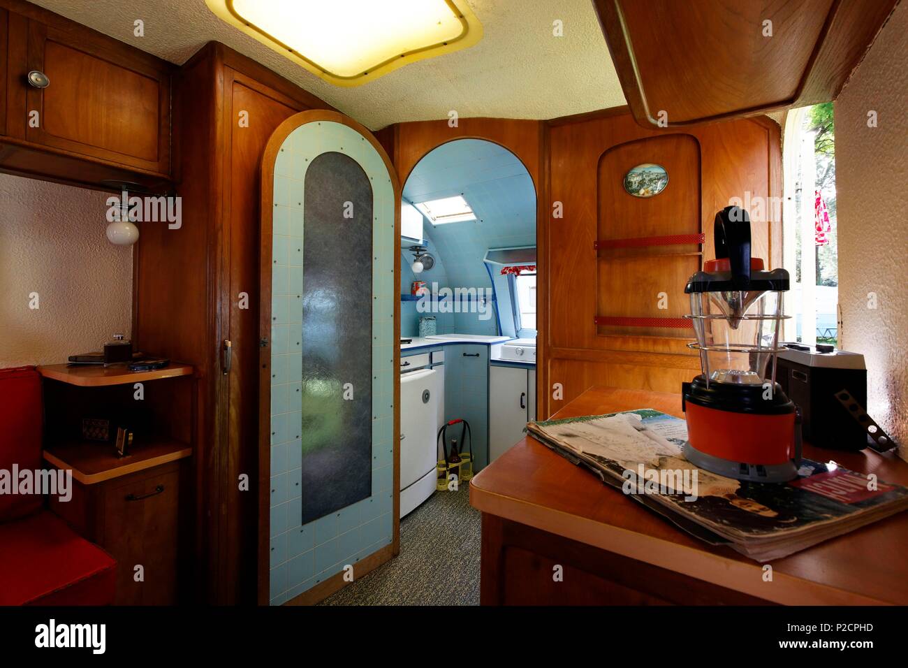 France, Morbihan, Le Roc Saint Andre, campsite Domaine du Roc, with its ...