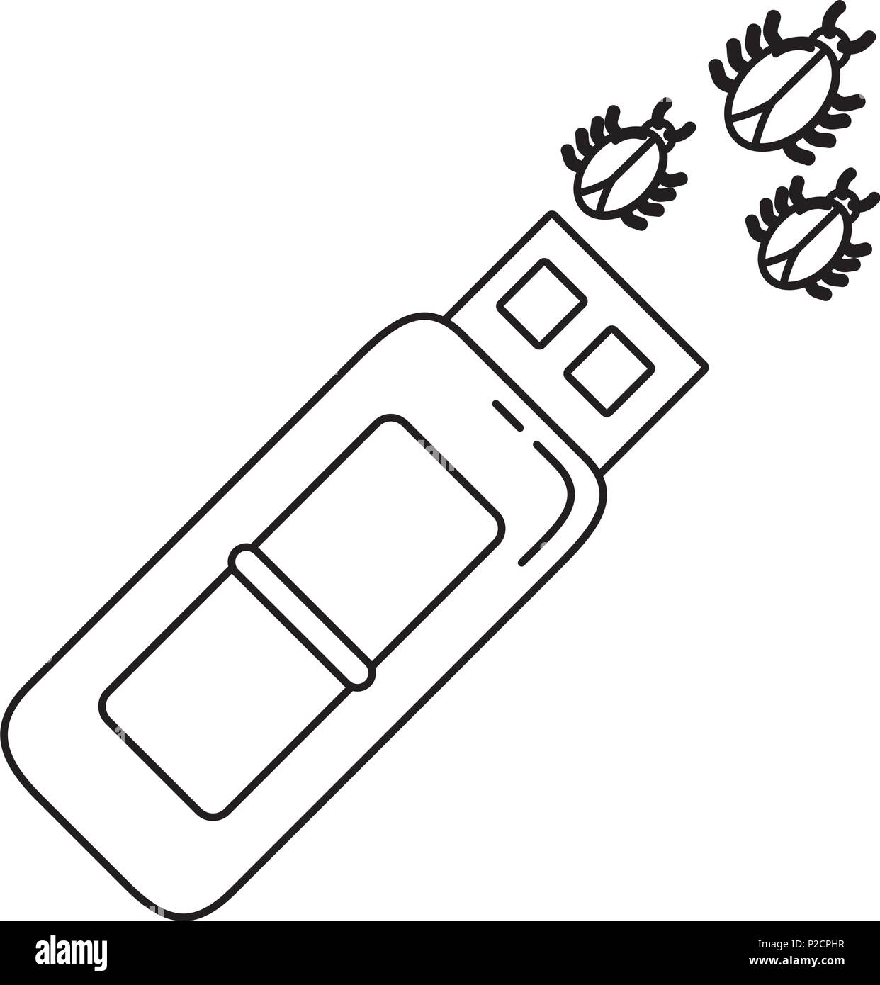 line usb memory with spiders virus data Stock Vector Image & Art - Alamy