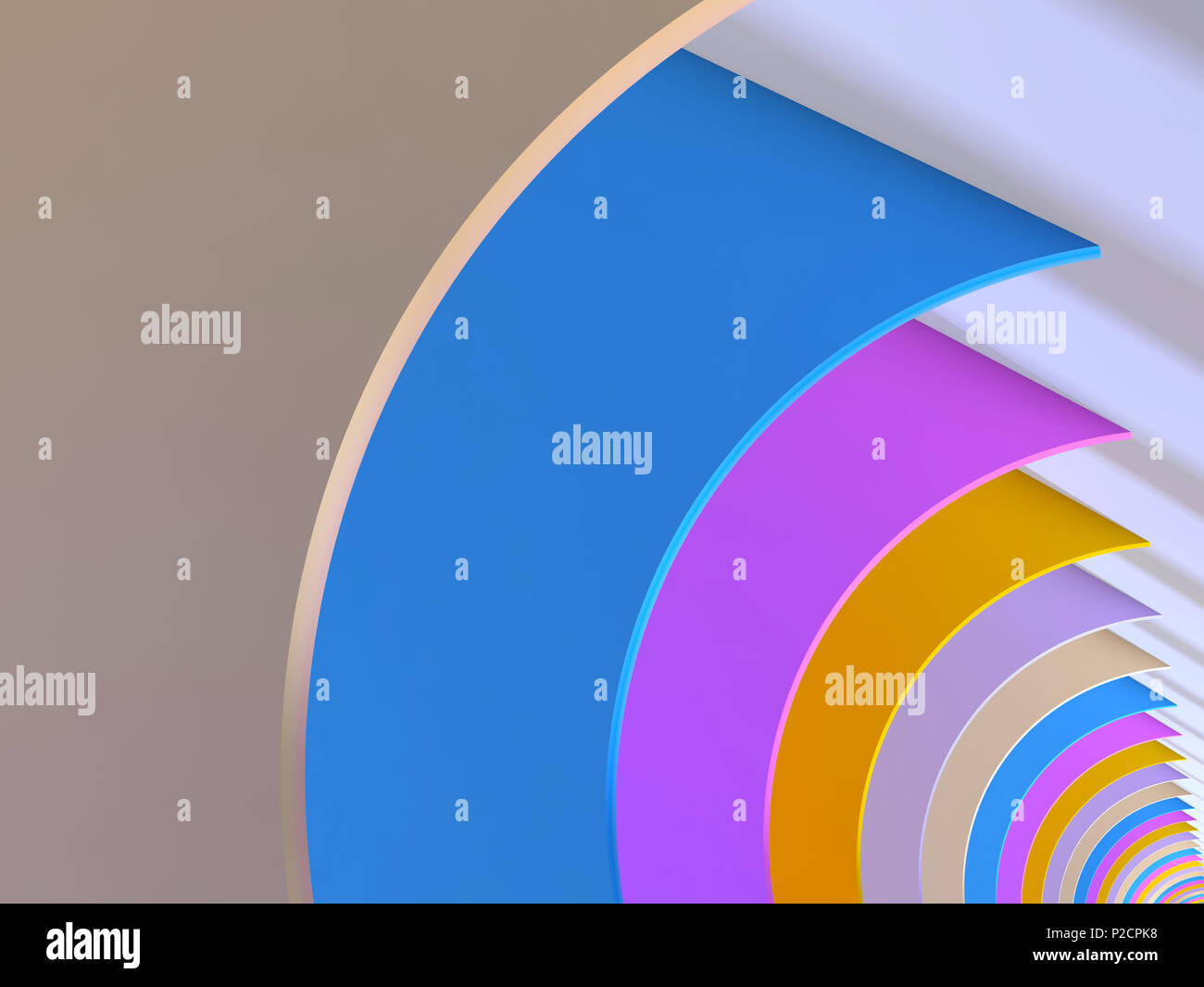 Abstract colorful tunnel interior. 3d illustration Stock Photo - Alamy