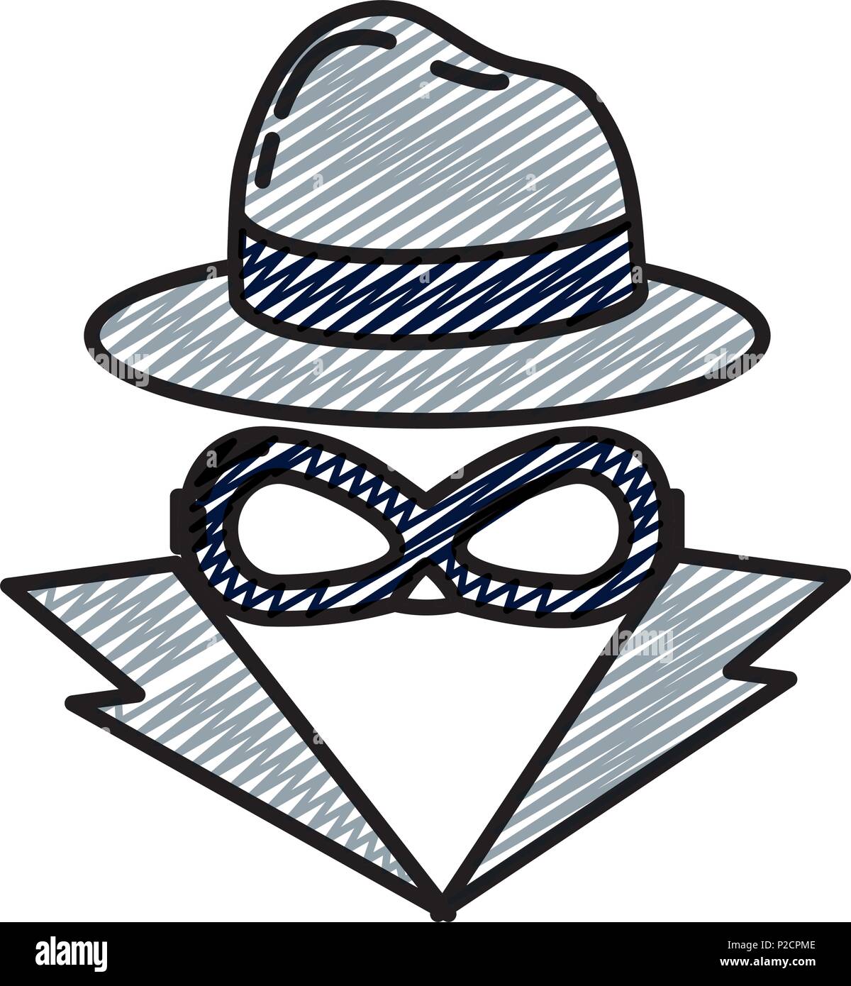 doodle thief with criminal mask and elegant hat Stock Vector Image ...