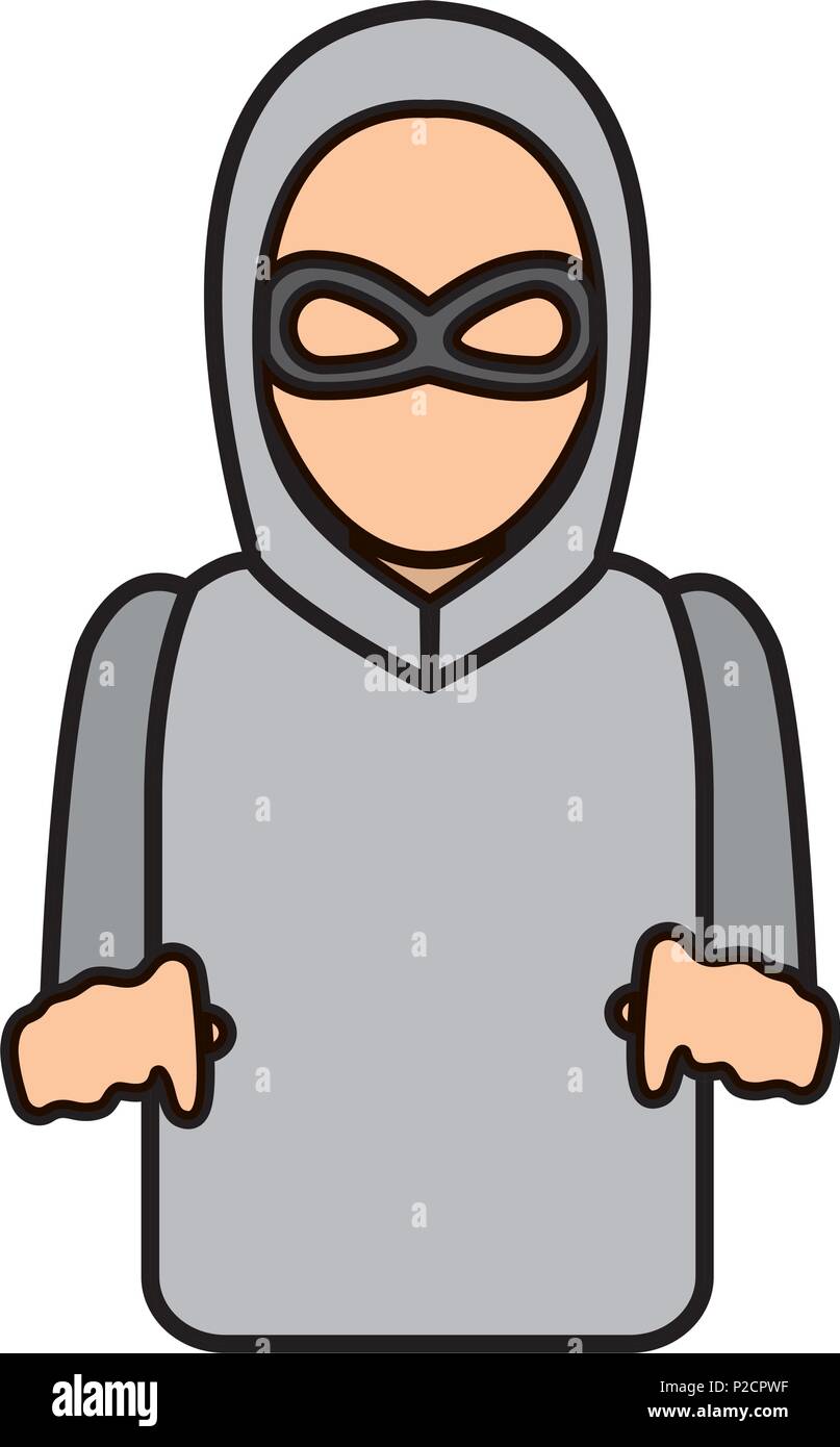 color thief with criminal mask and jacket hood Stock Vector Image & Art ...