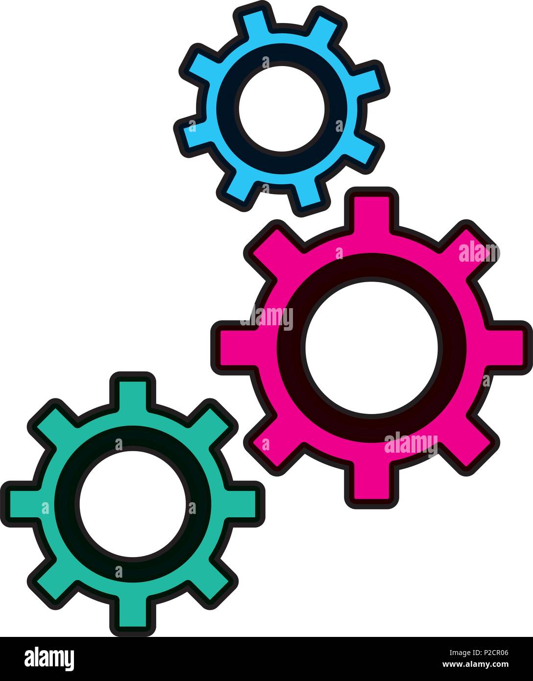 color industry gears engineering factory process Stock Vector Image ...