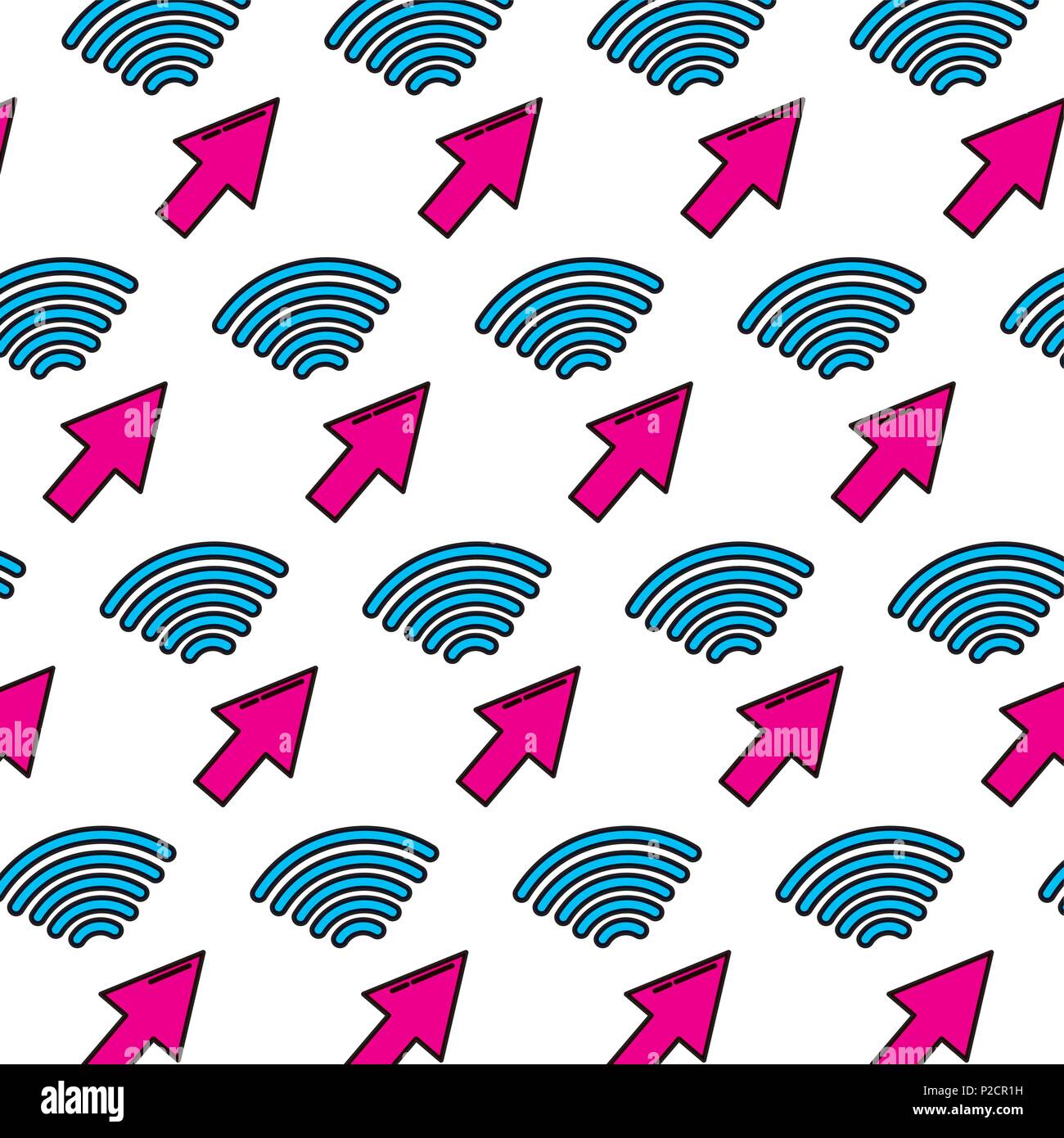 color digital wifi connection and arrow background Stock Vector Image ...