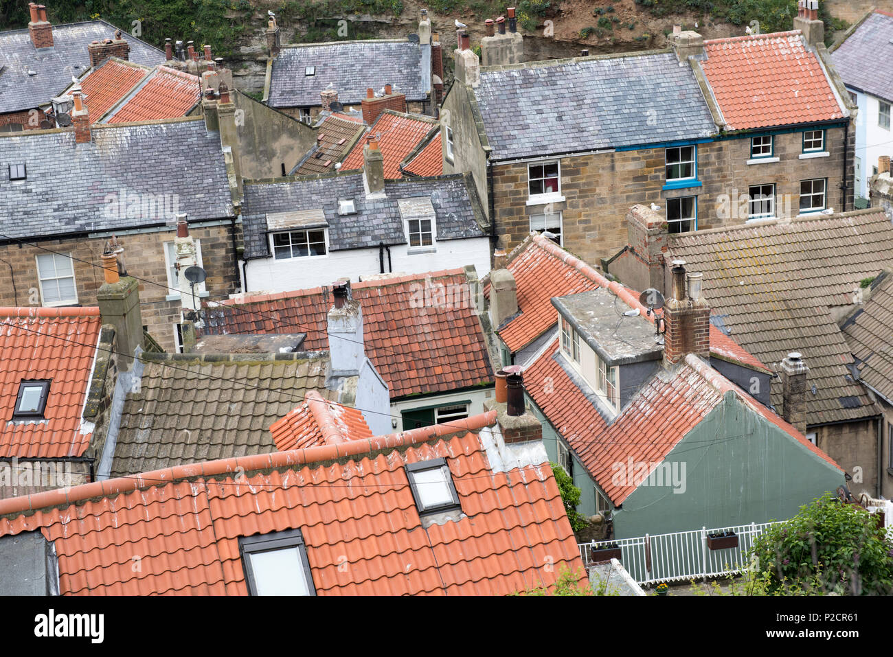 Rooftops in the village of Staithes, North Yorkshire England UK Stock ...