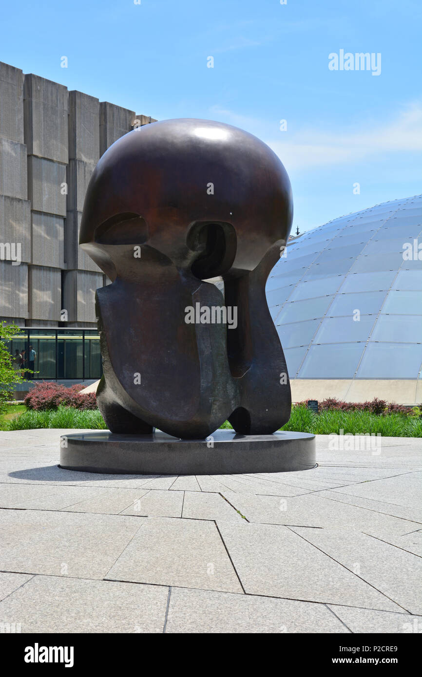 Sculpture commemorating the first nuclear reaction in 1942 at what was ...
