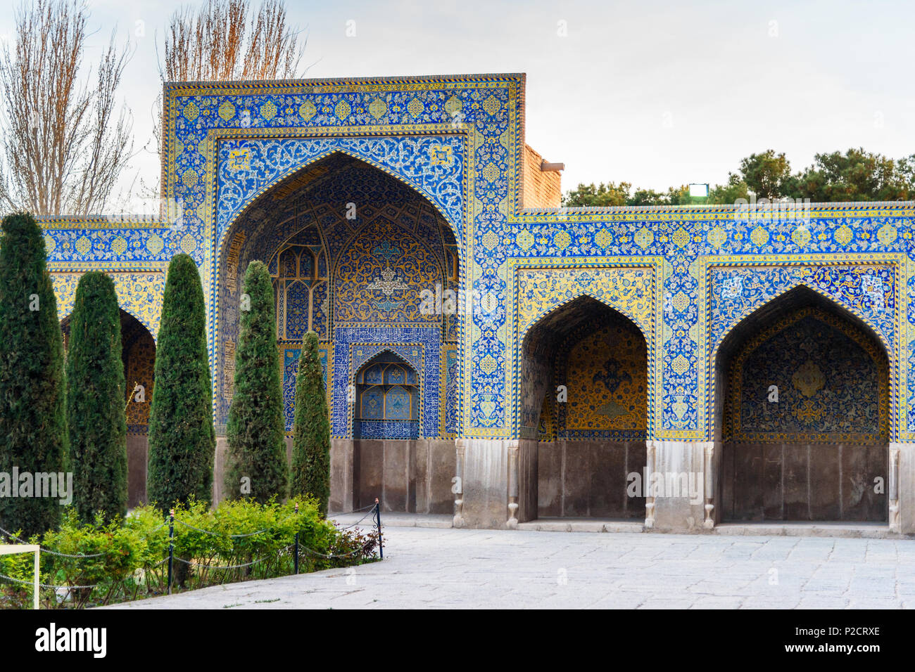 Garden in the territory of Shah Mosque or Imam Mosque. Isfahan. Iran ...