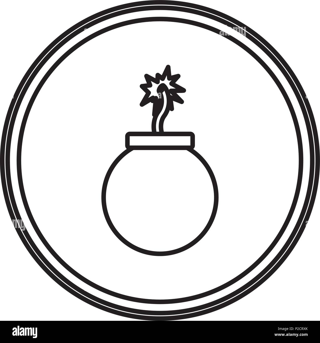 Explosion nuclear bomb line Stock Vector Images - Alamy