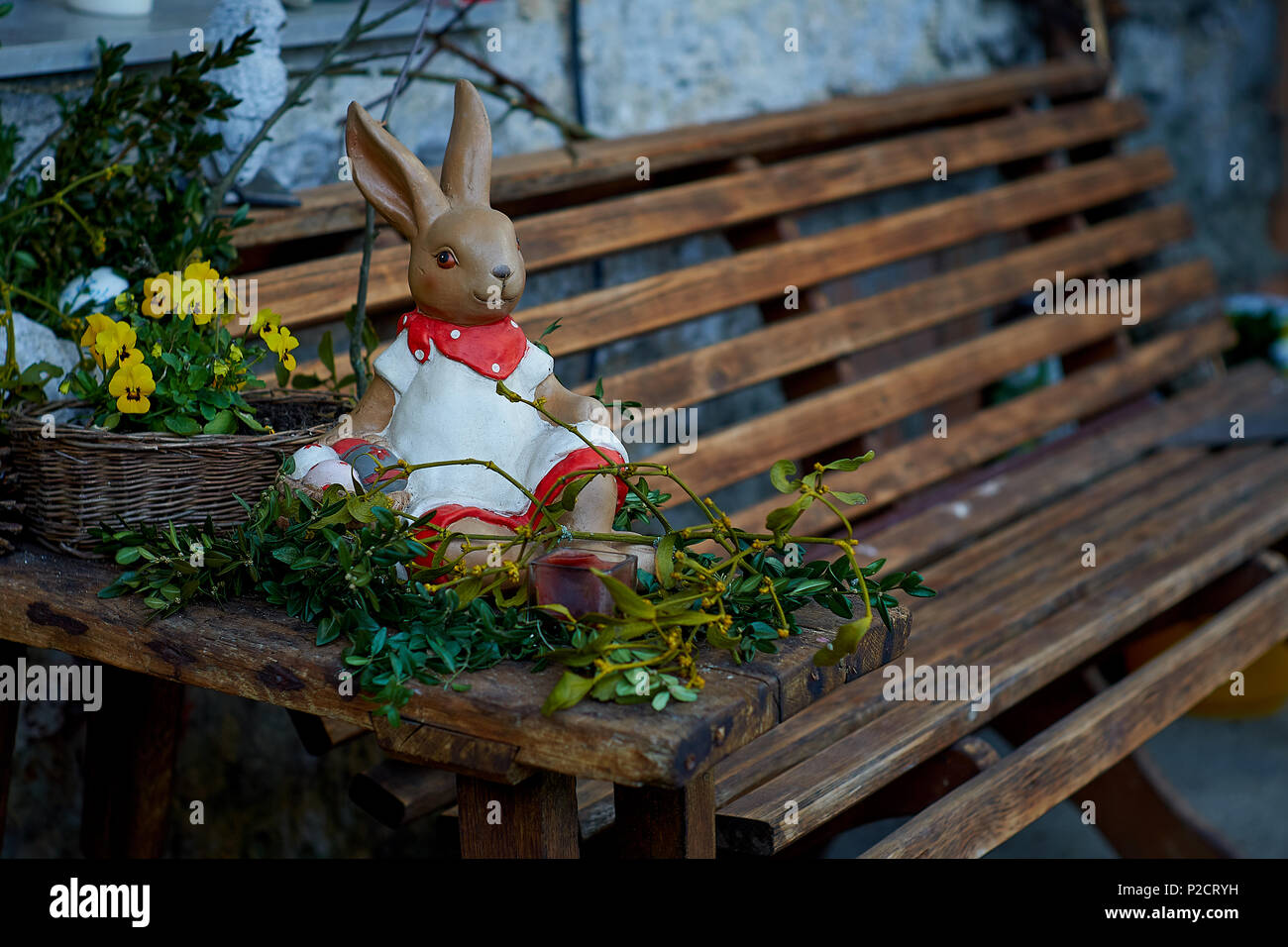Easter bunny on bench hi-res stock photography and images - Alamy