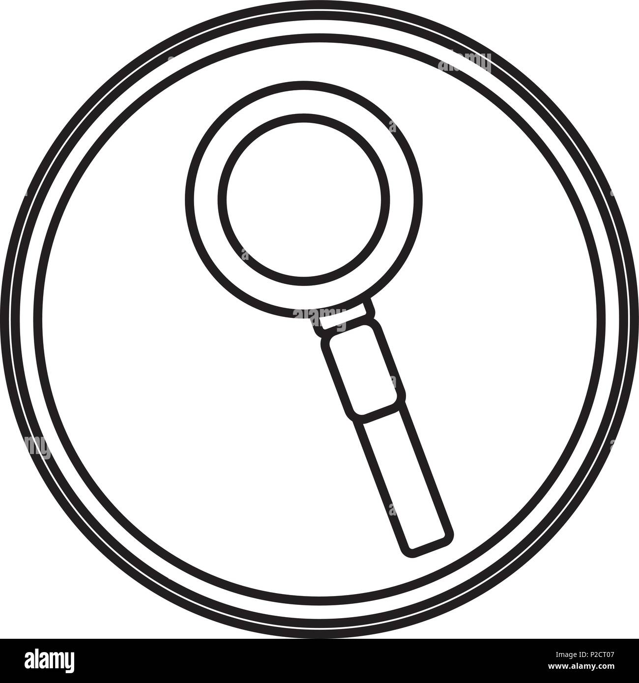line magnifying glass tool search emblem Stock Vector Image & Art - Alamy
