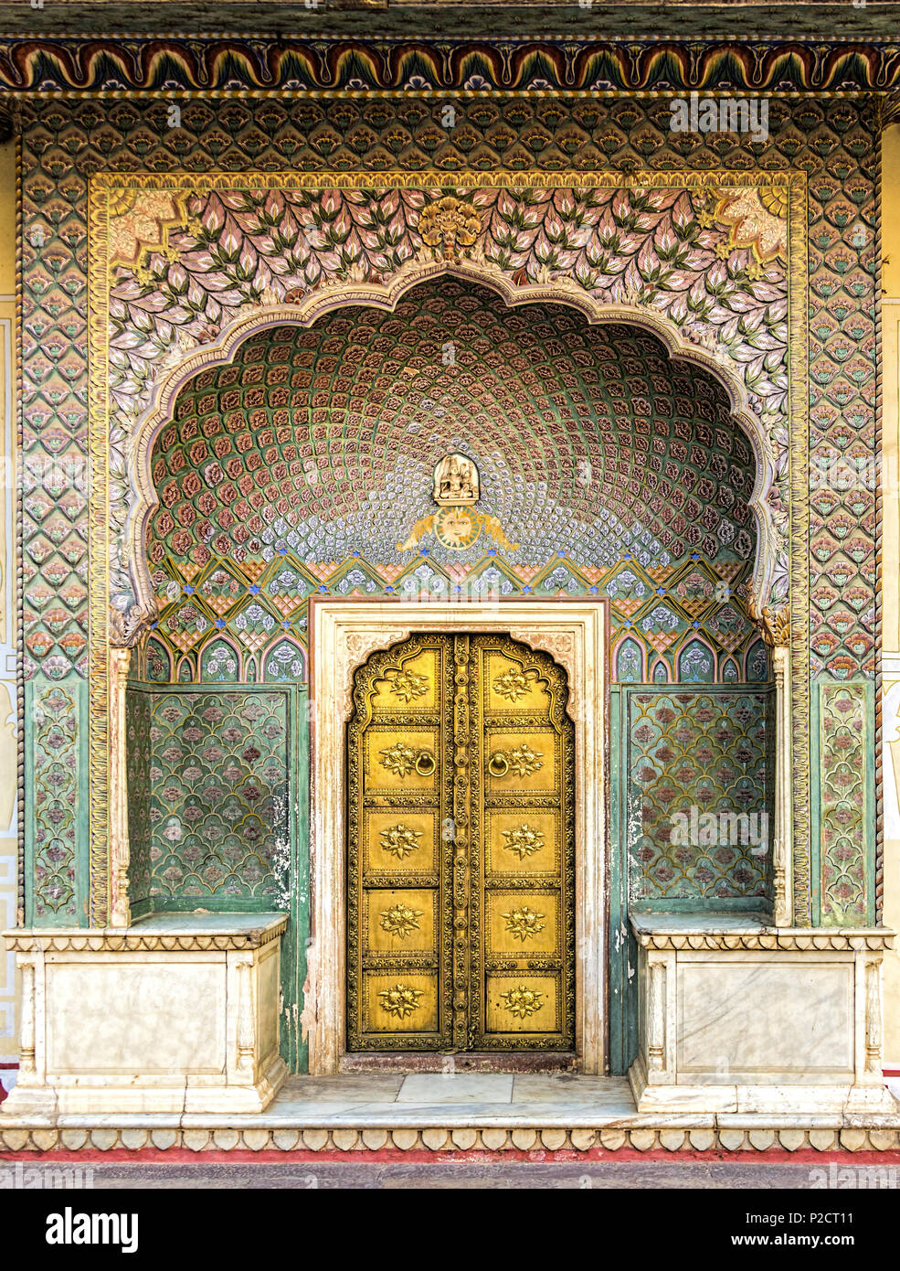 Rose Gate with repeated flower pattern representing winter season and ...