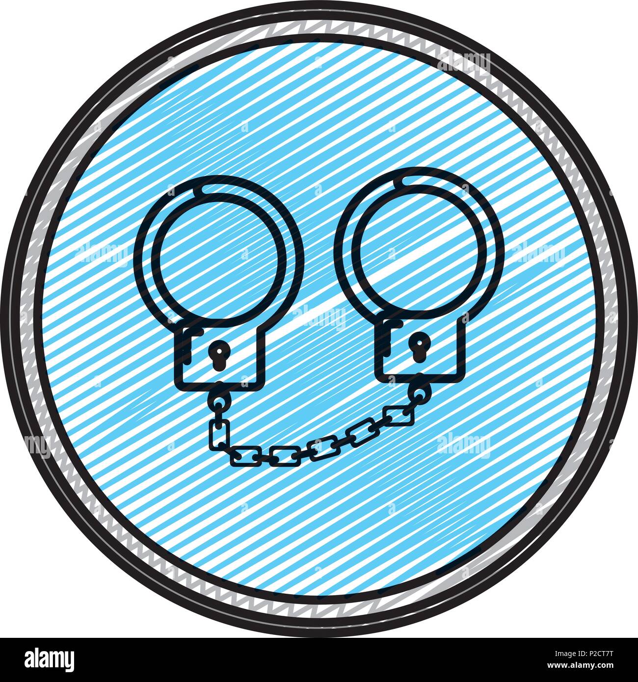doodle metal handcuffs arrest justice emblem Stock Vector Image & Art ...