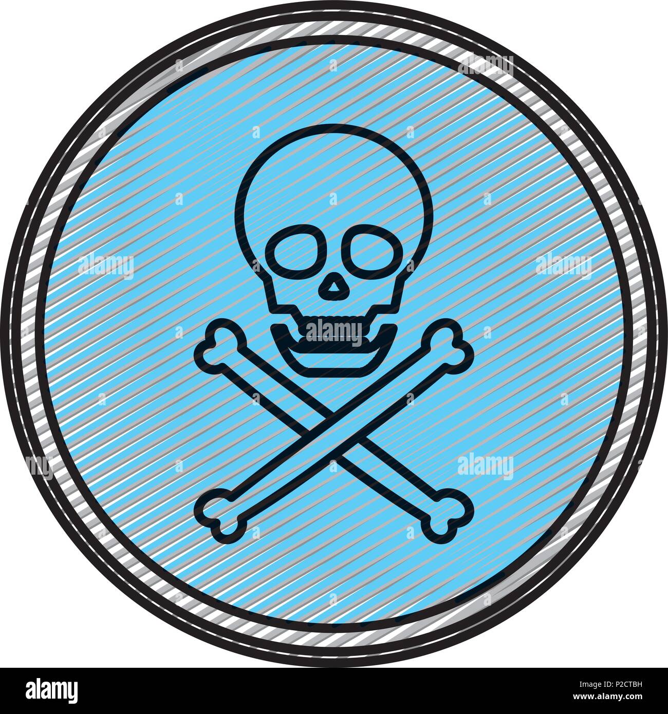 doodle danger skull warning symbol emblem Stock Vector Image & Art - Alamy