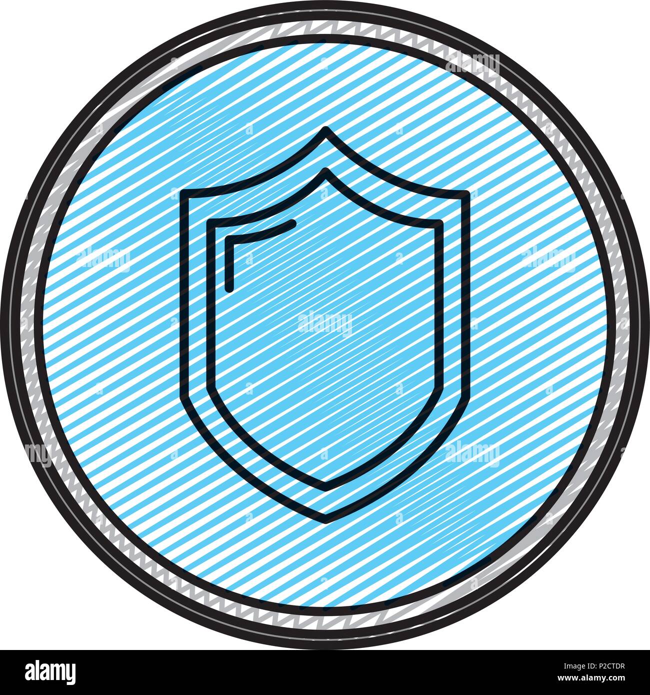 doodle security shield web protection emblem Stock Vector Image & Art ...