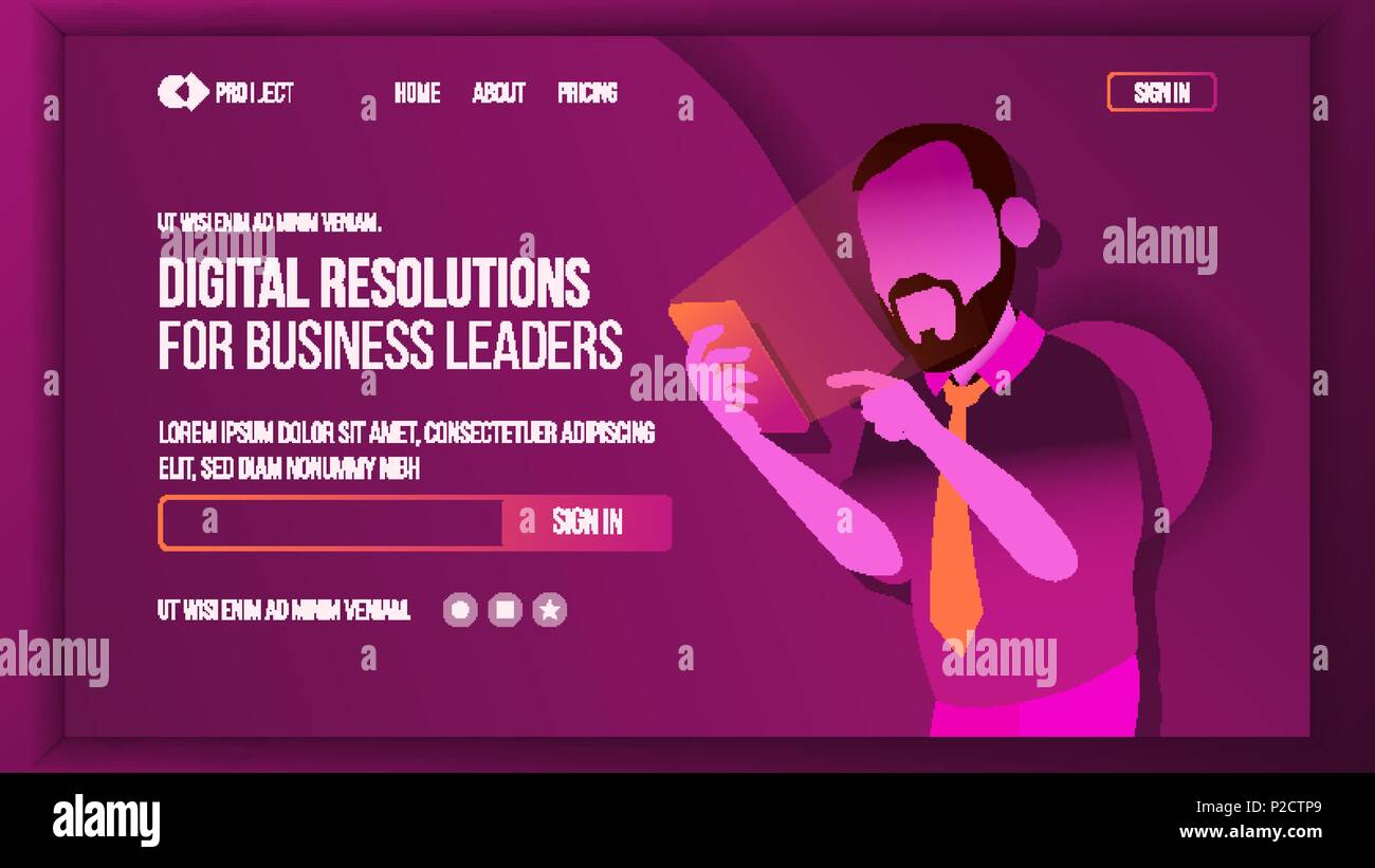 Business Solution Landing Page Concept Vector. Investment Webpage ...