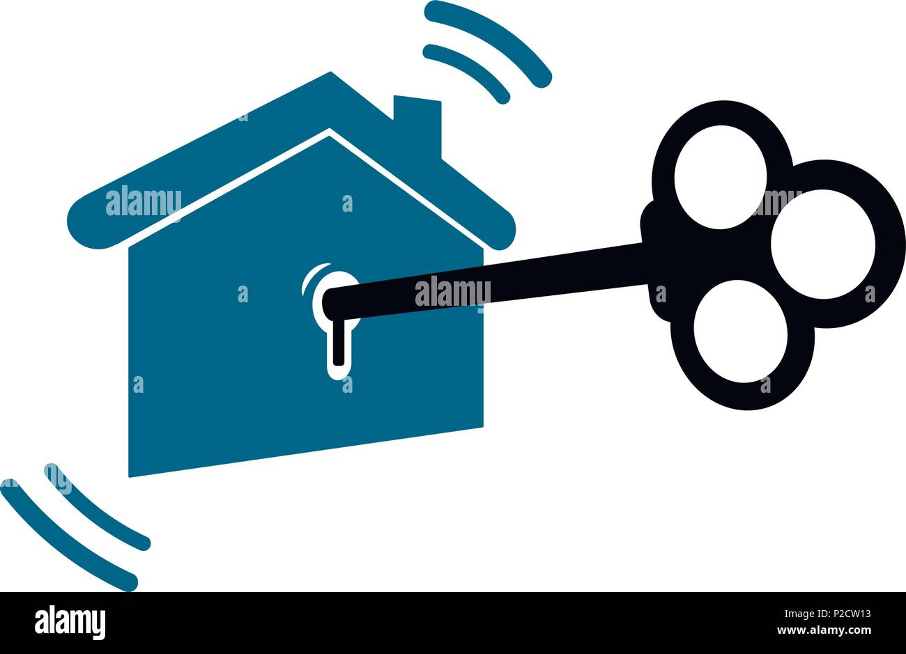 key and house keychain on a white background isolated Stock Vector ...