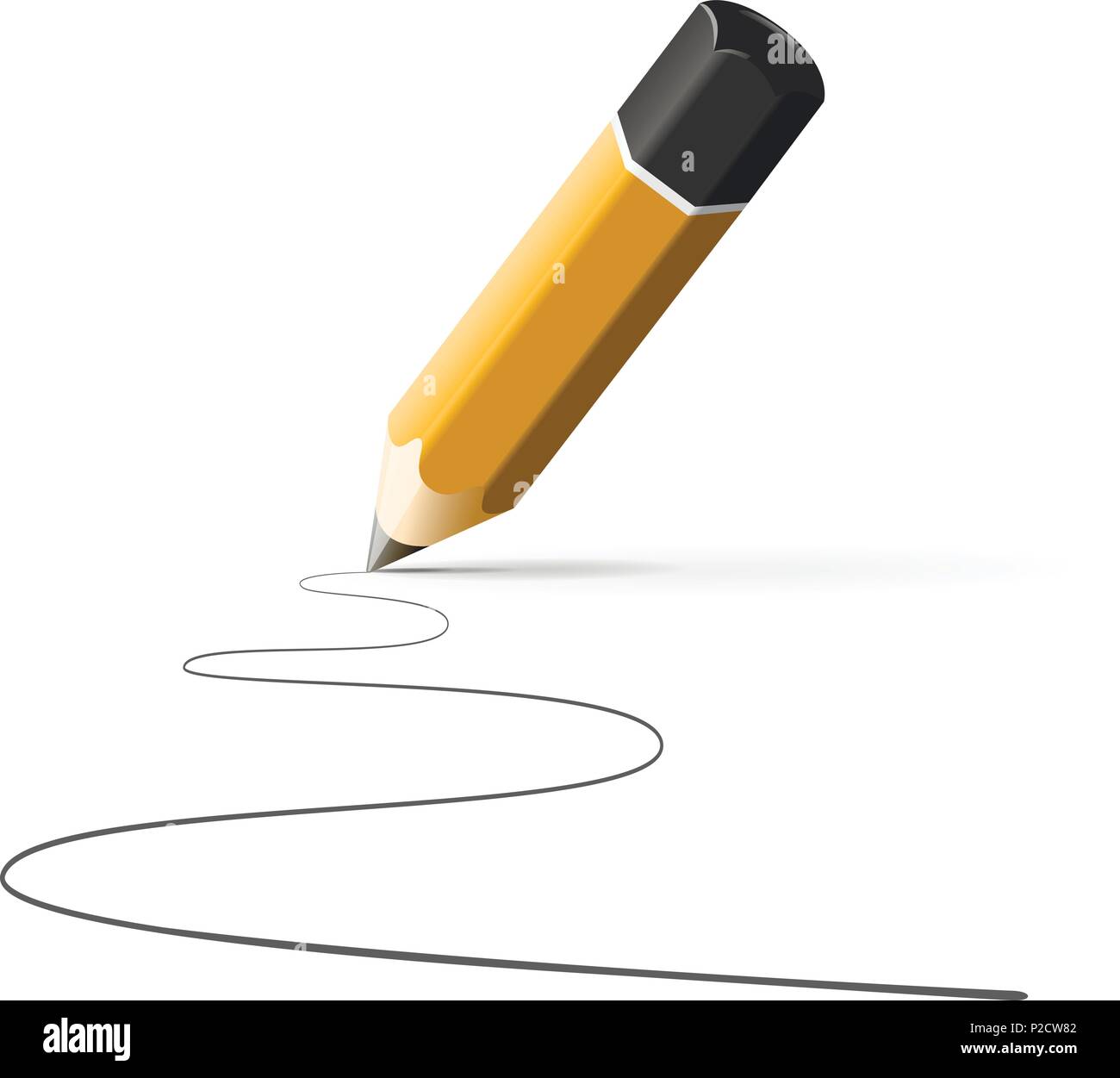 simple pencil hb with drawn line isolated on white background Stock ...