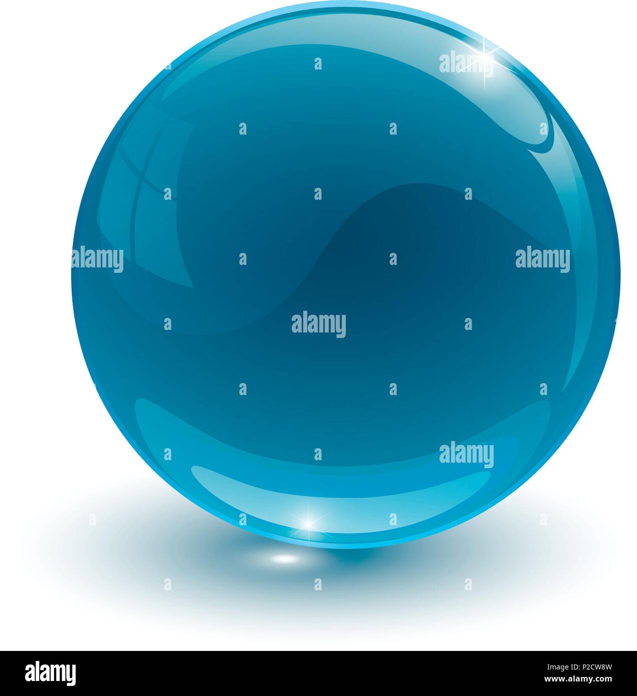 Blue glassy ball on white background isolated Stock Vector Image & Art ...