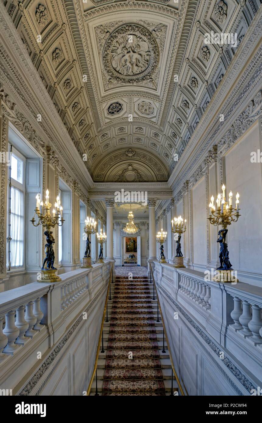 France, Paris, hôtel de Monaco, embassy of Poland, the staircase Stock ...
