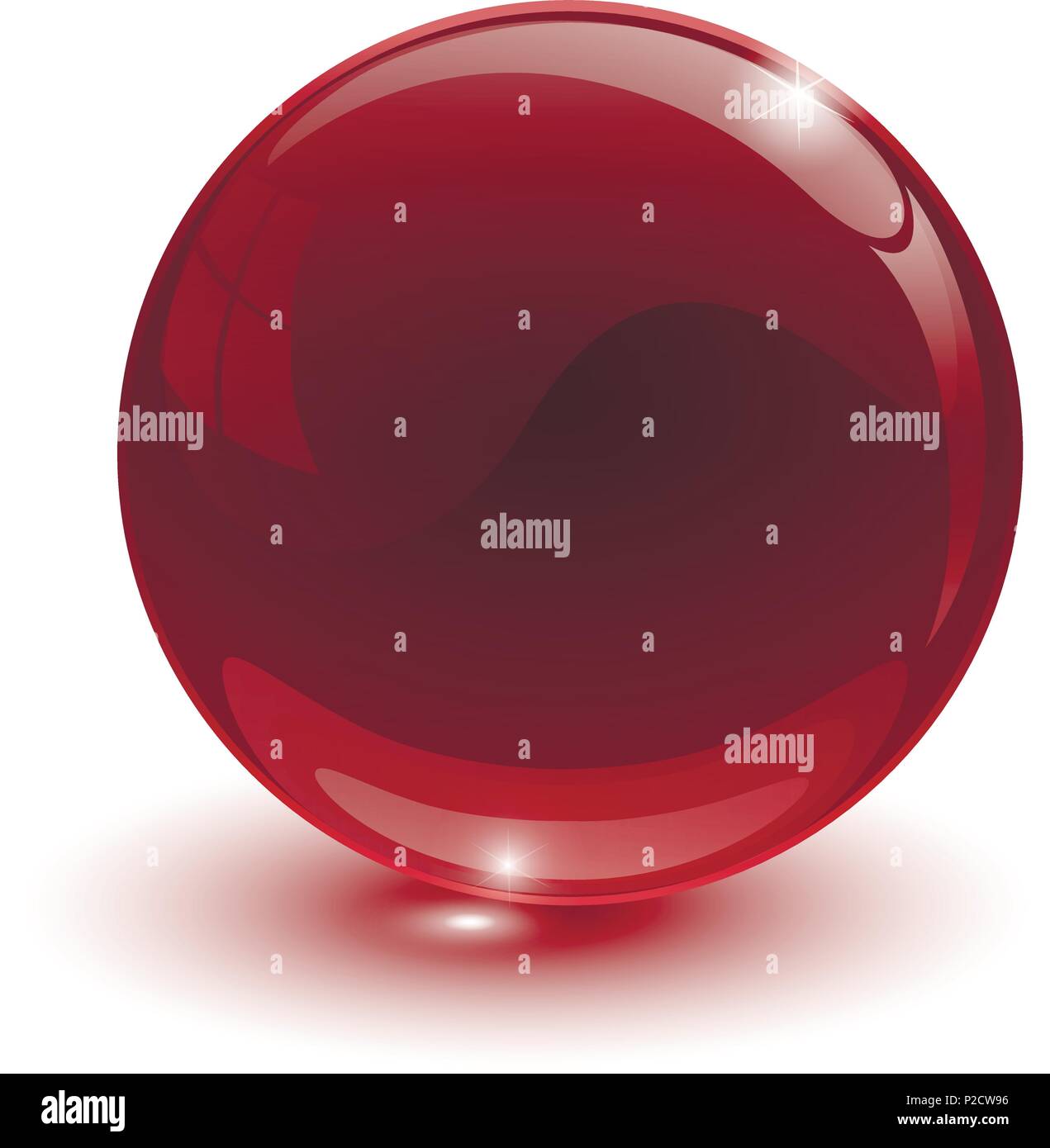 Red glassy ball on white background isolated Stock Vector Image & Art ...