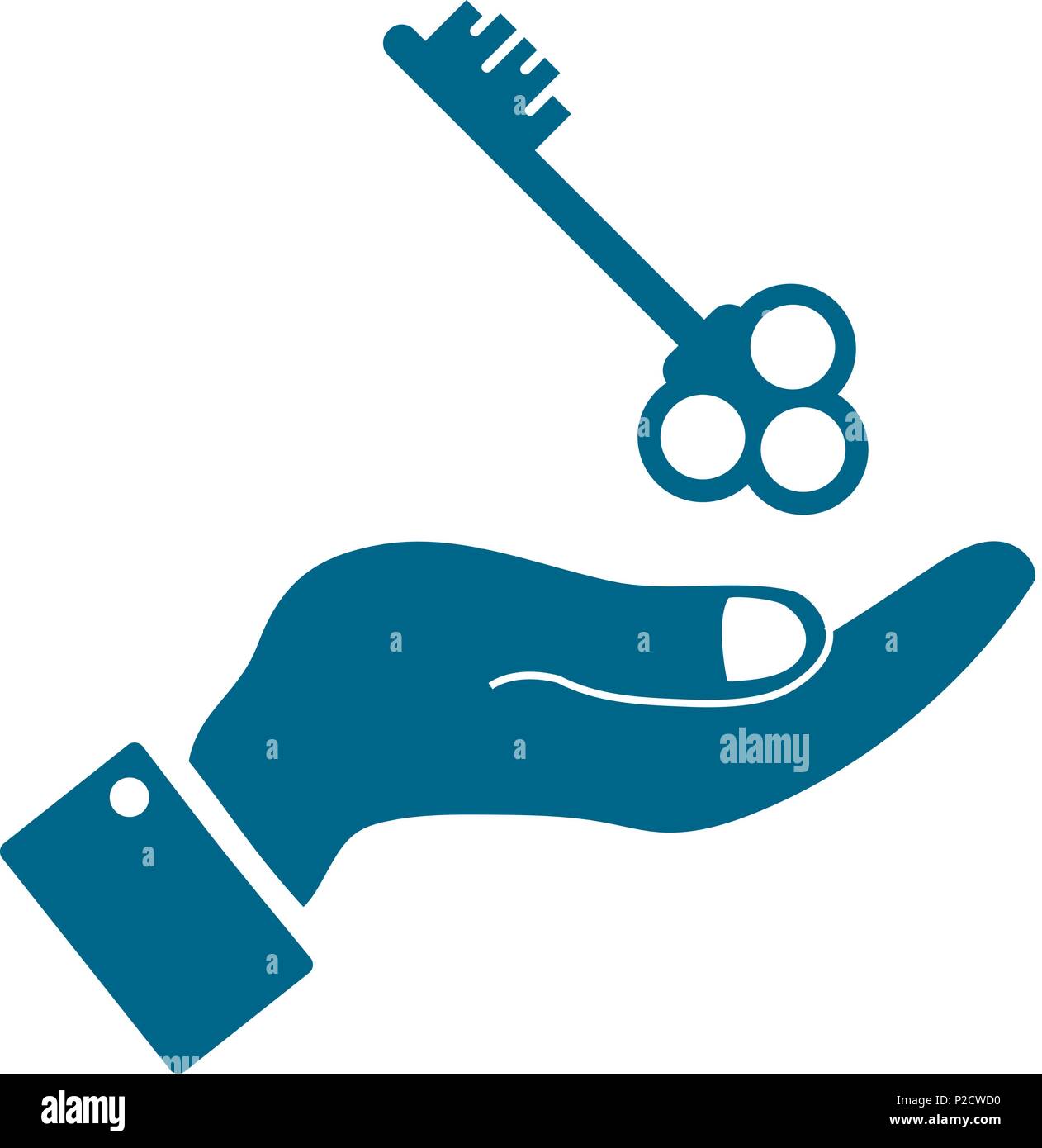 icons in the form keys with human hand isolated Stock Vector Image ...