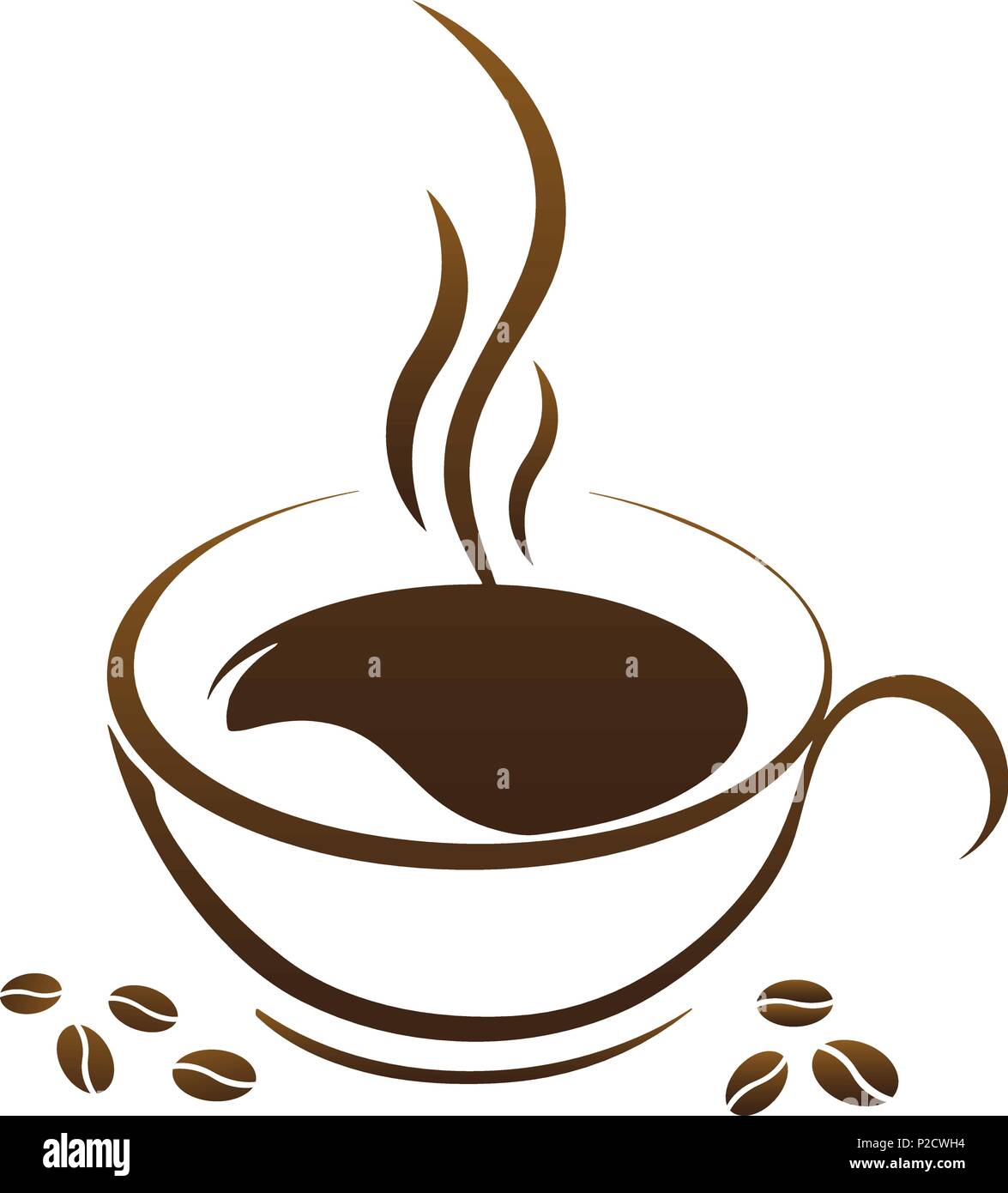 hot coffee cup vector on a white background Stock Vector Image & Art ...