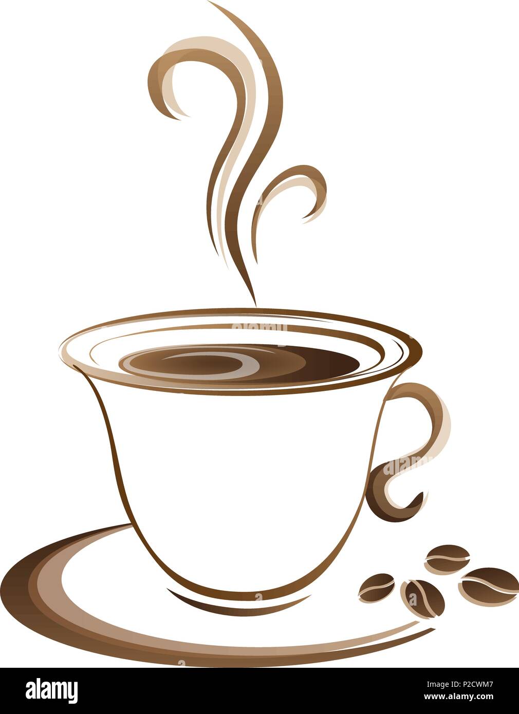 hot coffee cup vector on a white background Stock Vector Image & Art ...